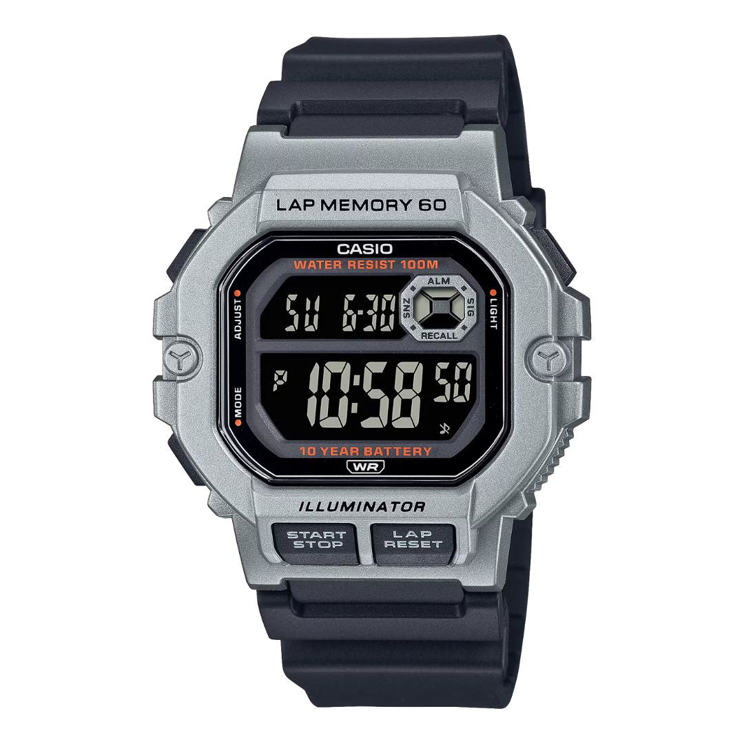 Casio WS-1400H-1BVDF Sporty Digital Watch, Black Resin Band, Water ...